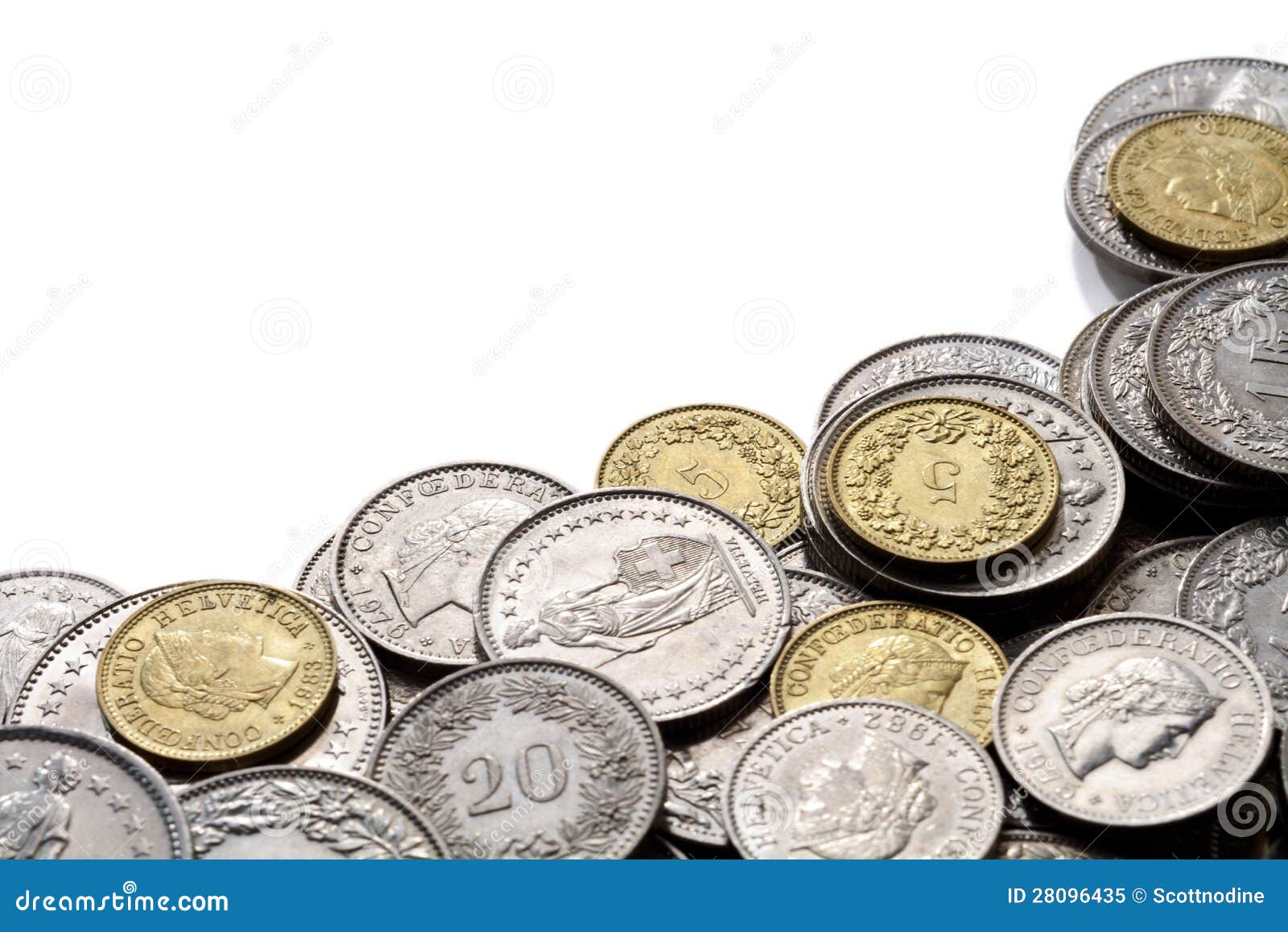 Swiss Franc Coins with Copy Space Stock Image - Image of europe, coins ...