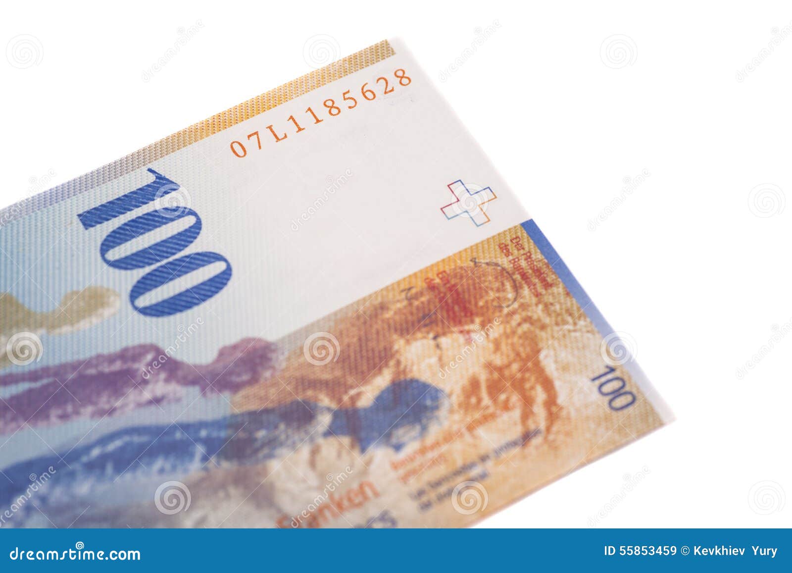 Swiss Franc note, isolated stock image. Image of background - 55853459