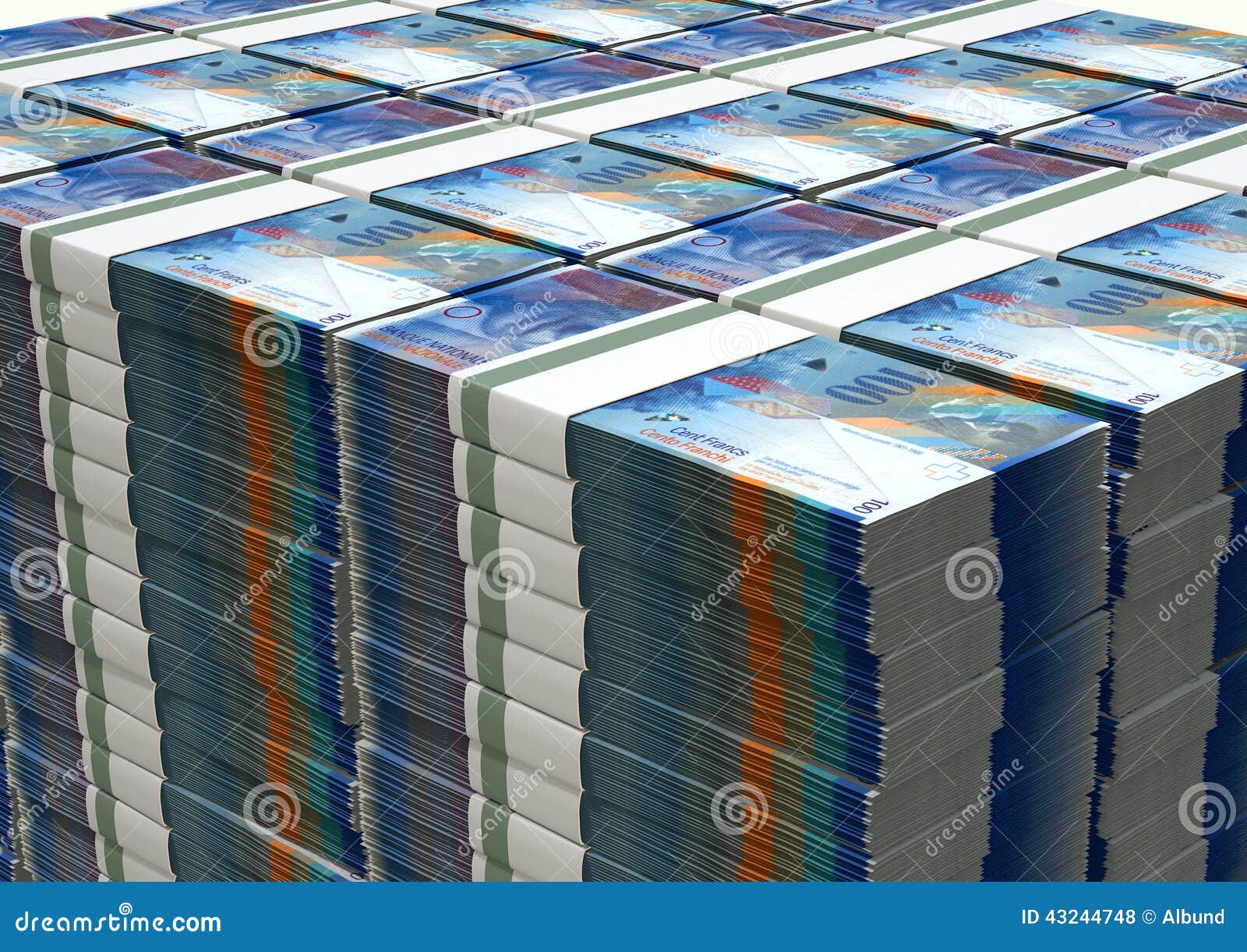 Swiss Franc Notes Bundles Stack Stock Photo - Image of bills, cash ...