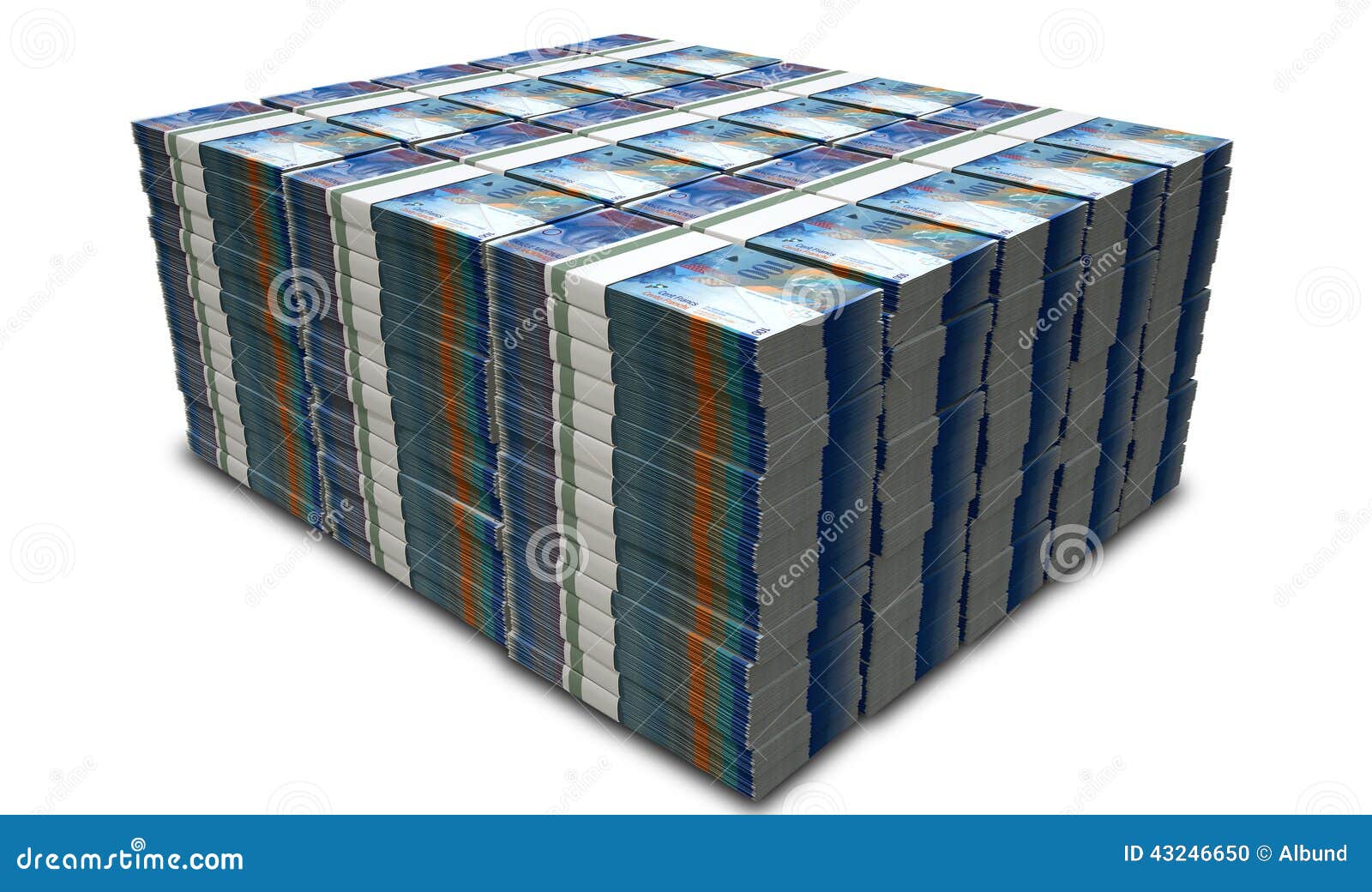 Swiss Franc Notes Bundles Stack Stock Photo - Image of collection ...