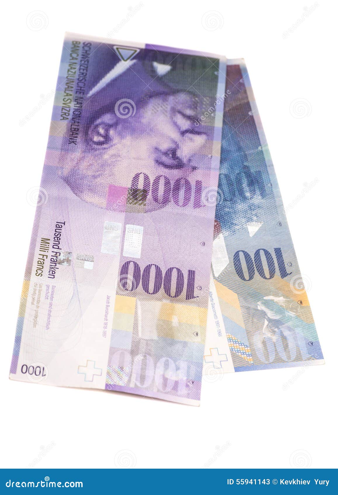 Swiss 1000 and 100 Franc Notes Stock Image - Image of swiss, franc ...