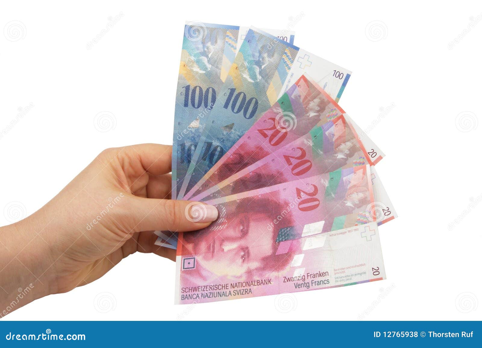 Swiss Francs stock photo. Image of paper, present, europe - 12765938