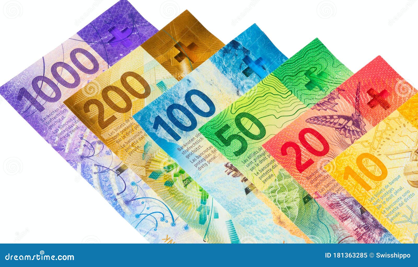 Swiss francs stock image. Image of value, banknote, rappen - 181363285