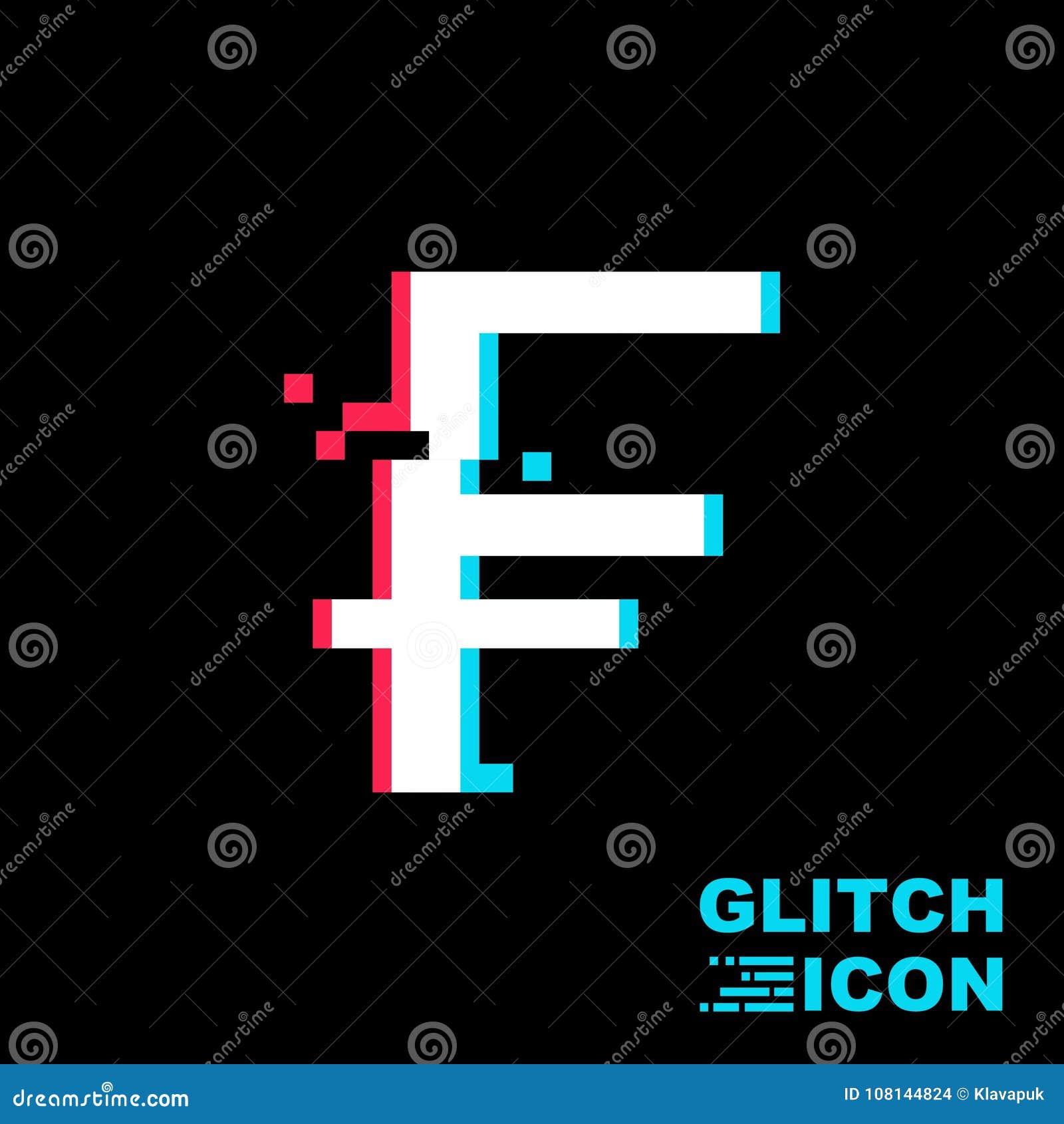 3D French Frank Currency Symbol Cartoon Vector | CartoonDealer.com ...