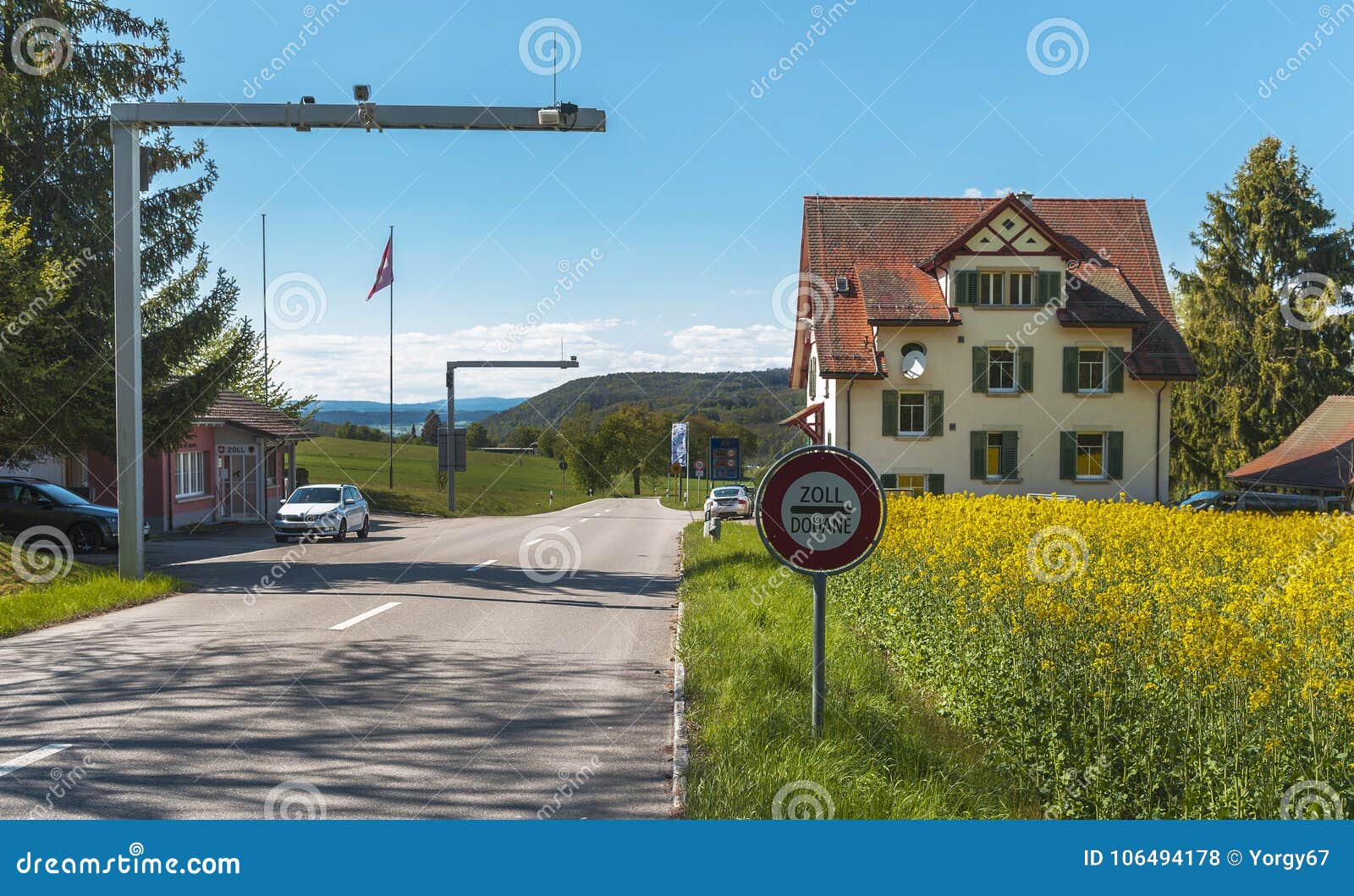 At German-Swiss border editorial stock photo. Image of swissgerman ...