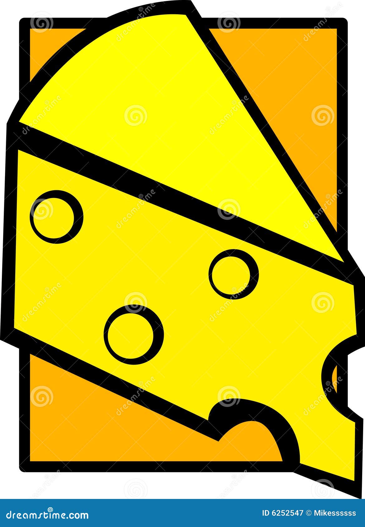 Cheese Slice Isolated Icon Royalty-Free Cartoon | CartoonDealer.com ...