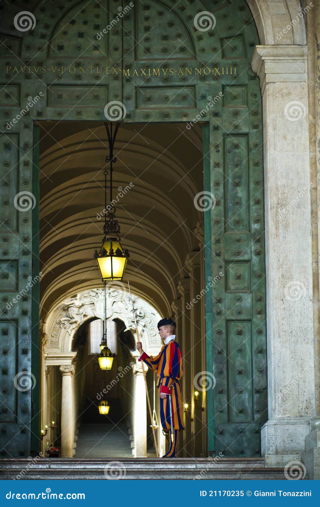 Swiss Guard in a Vatican Hallway. Editorial Image - Image of uniform ...