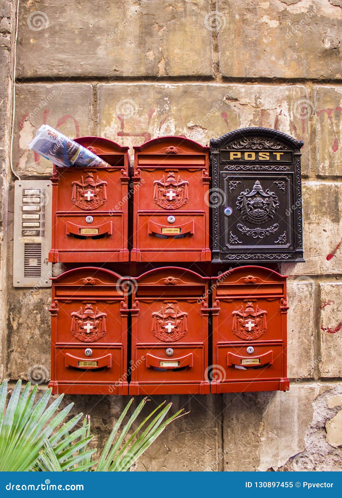 Swiss Guards mailboxes stock image. Image of communication - 130897455