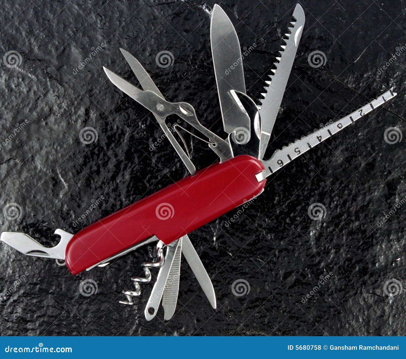 Swiss Army Knife with Ruler Added Stock Photo - Image of blade, swiss ...