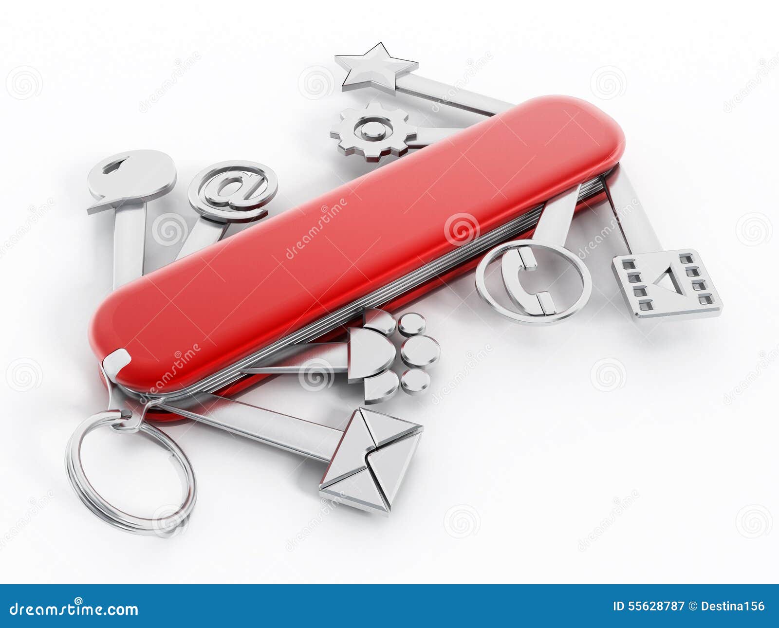 Swiss Knife with Technology Icons Stock Illustration - Illustration of ...