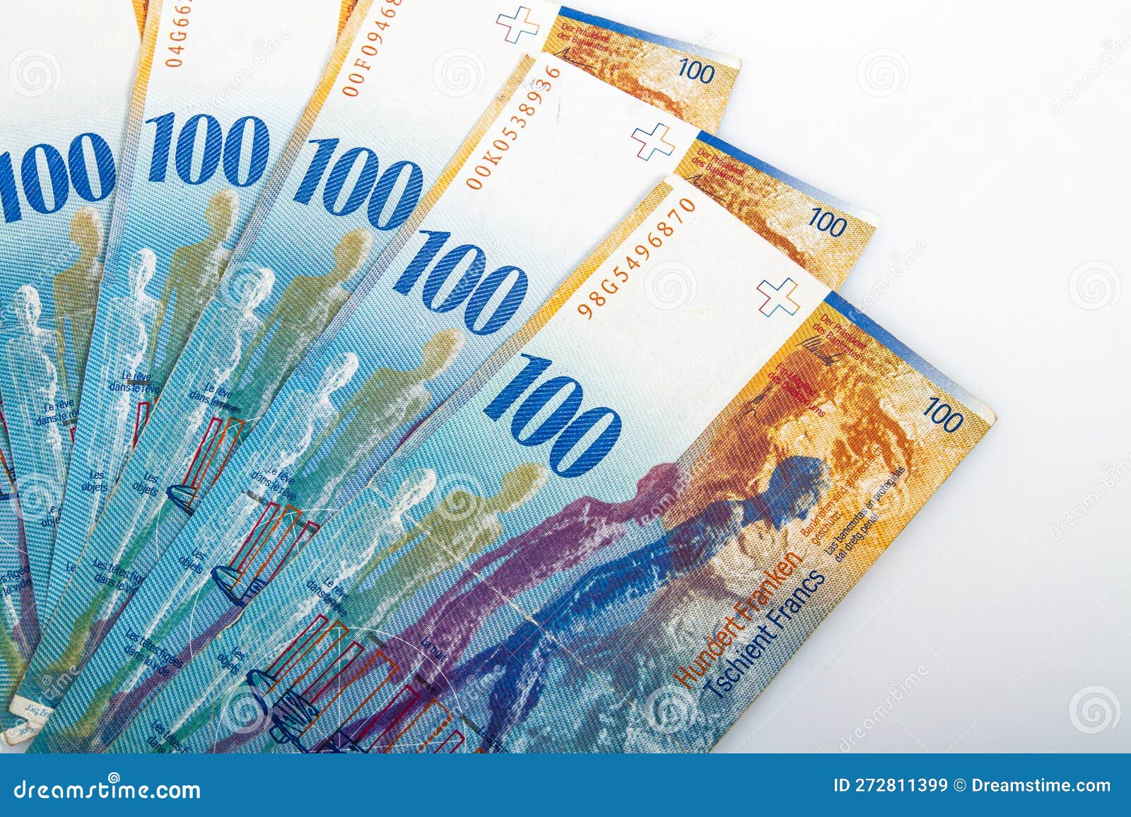 Swiss Monetary System. 100 CHF Banknotes. Stock Image - Image of ...