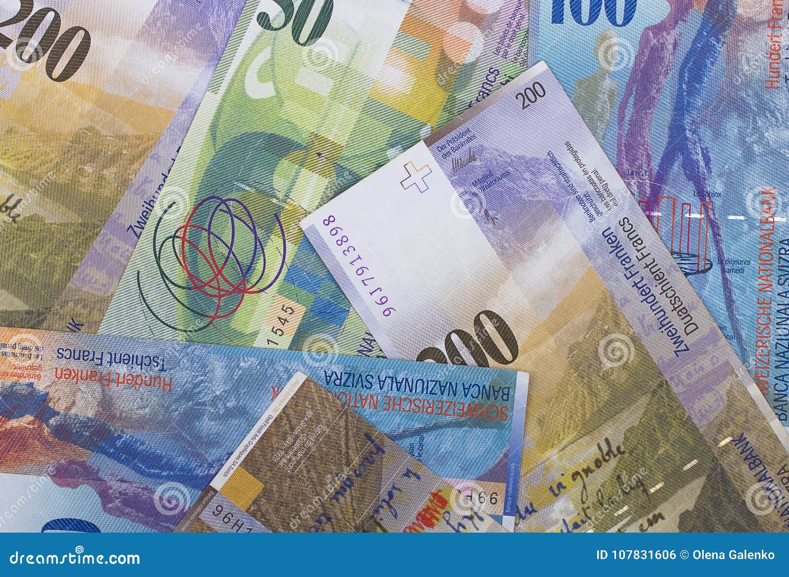 Swiss Money Frank Abstract Background or Texture. Stock Photo - Image ...