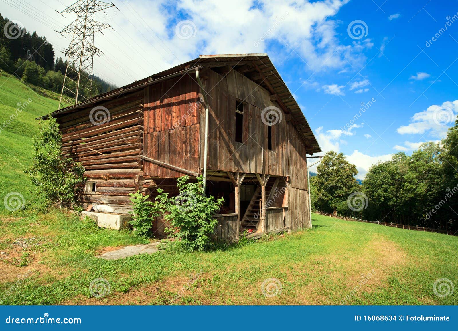 Swiss Mountain Barn stock photo. Image of lines, barn - 16068634