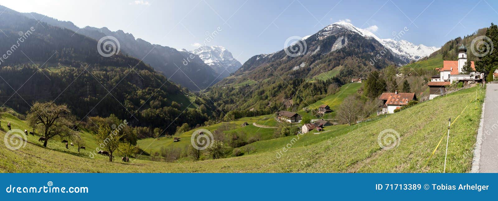 Swiss Mountain Panorama at Valens High Definition Panorama Stock Image ...
