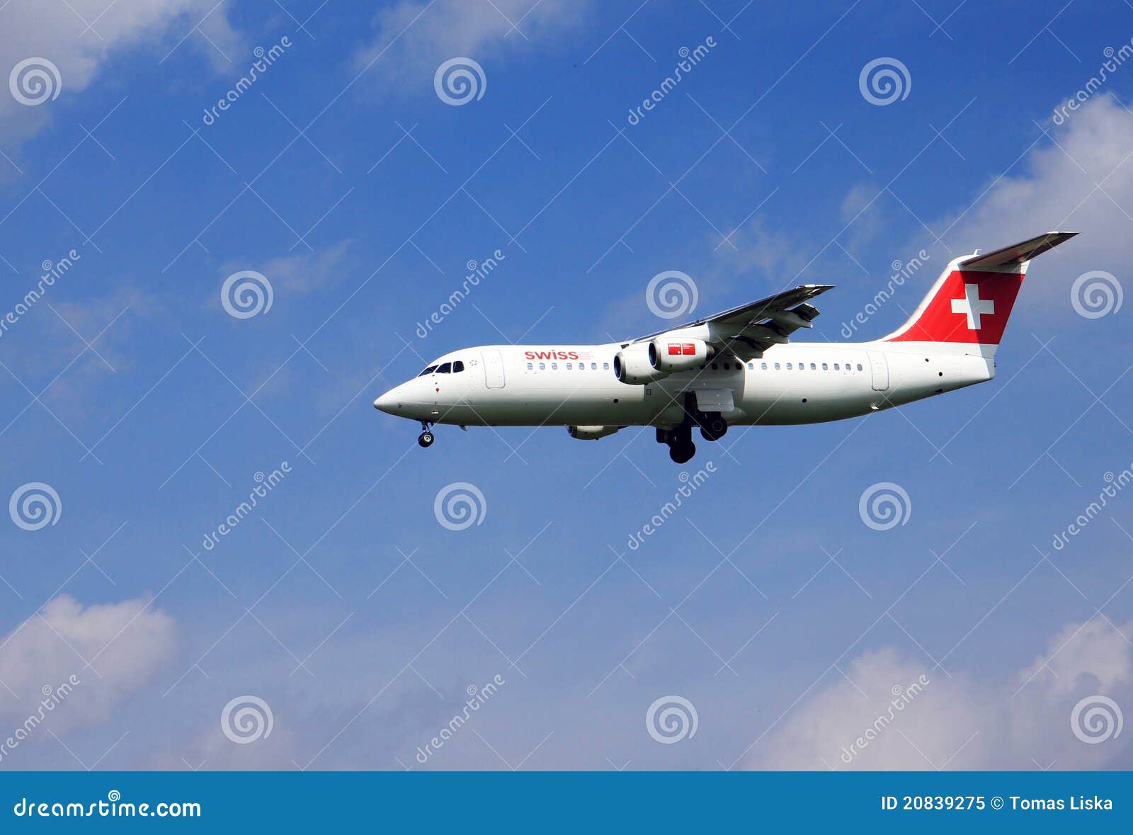 Swiss plane editorial image. Image of aviation, flight - 20839275