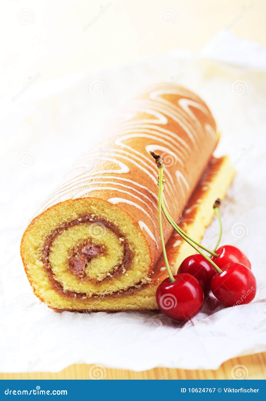Swiss roll stock image. Image of fresh, cream, sponge - 10624767