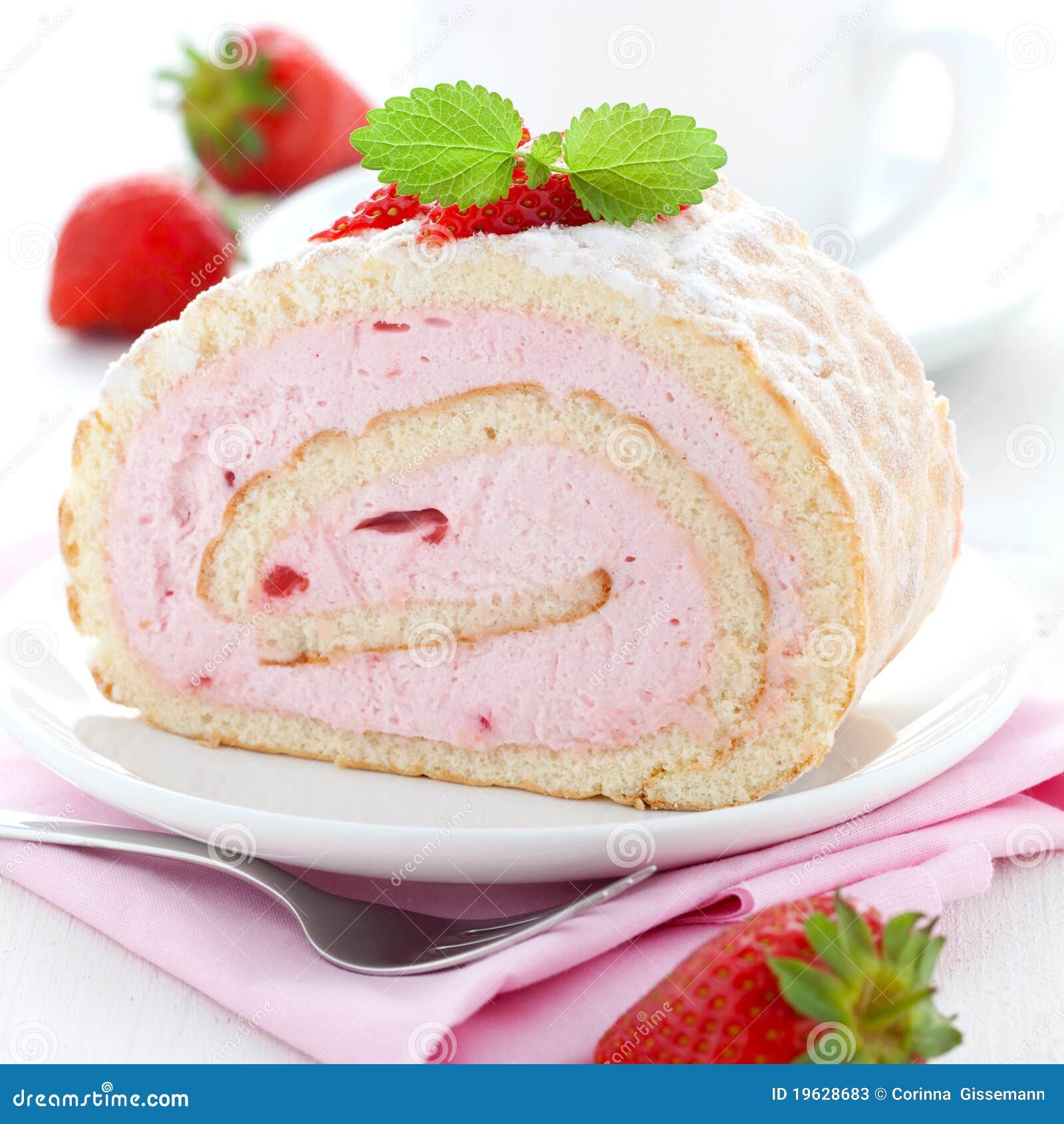 Swiss roll stock image. Image of cake, fruity, baked - 19628683