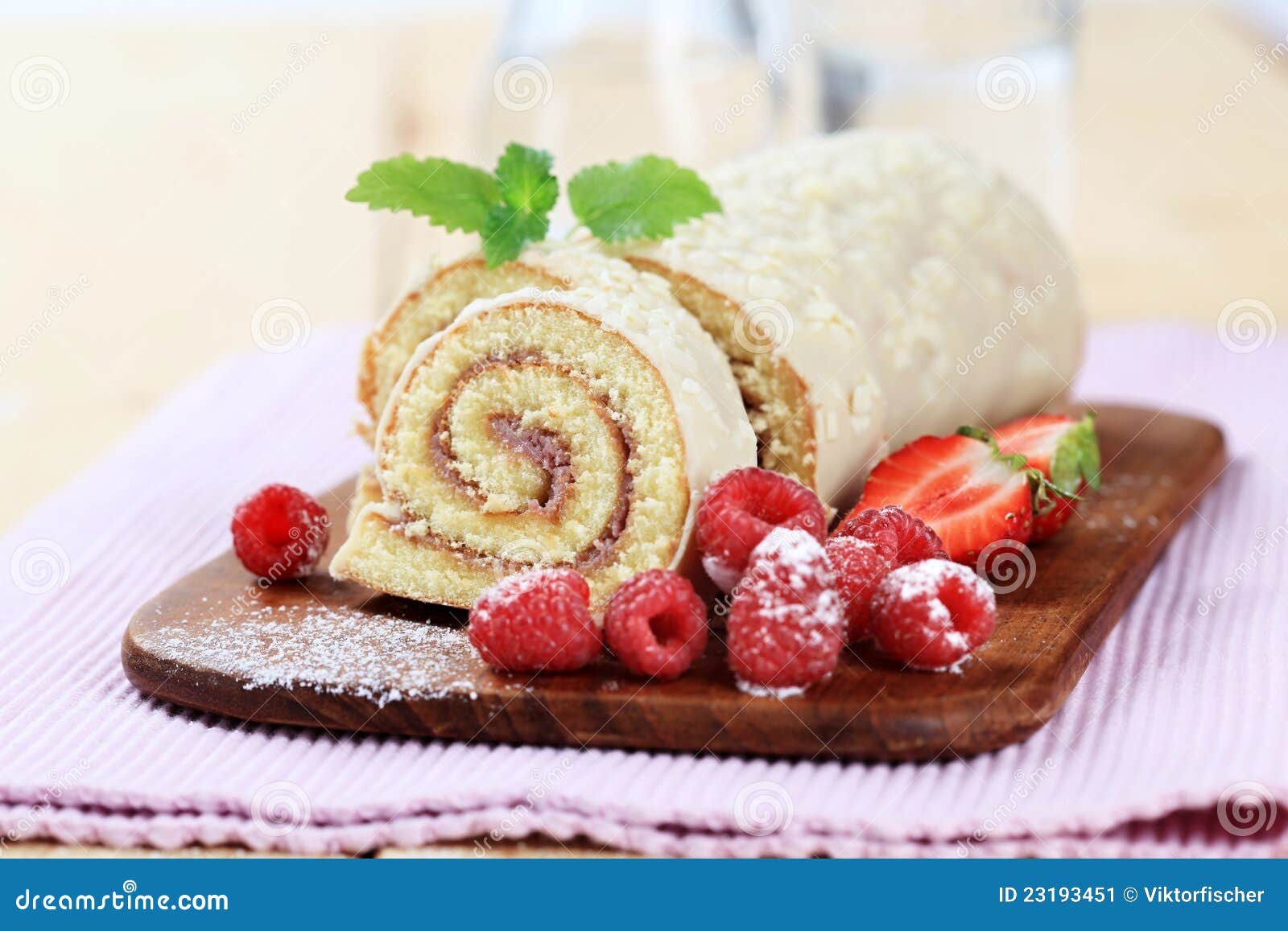 Swiss roll stock image. Image of treat, white, cream - 23193451