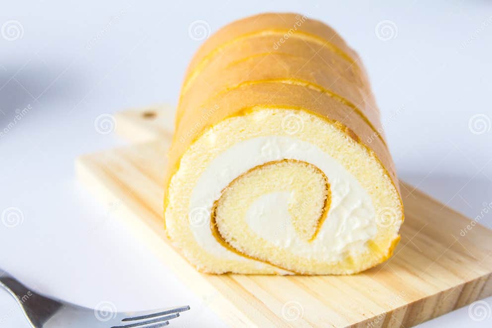 Swiss roll stock image. Image of cake, cream, white, pastry - 97326223