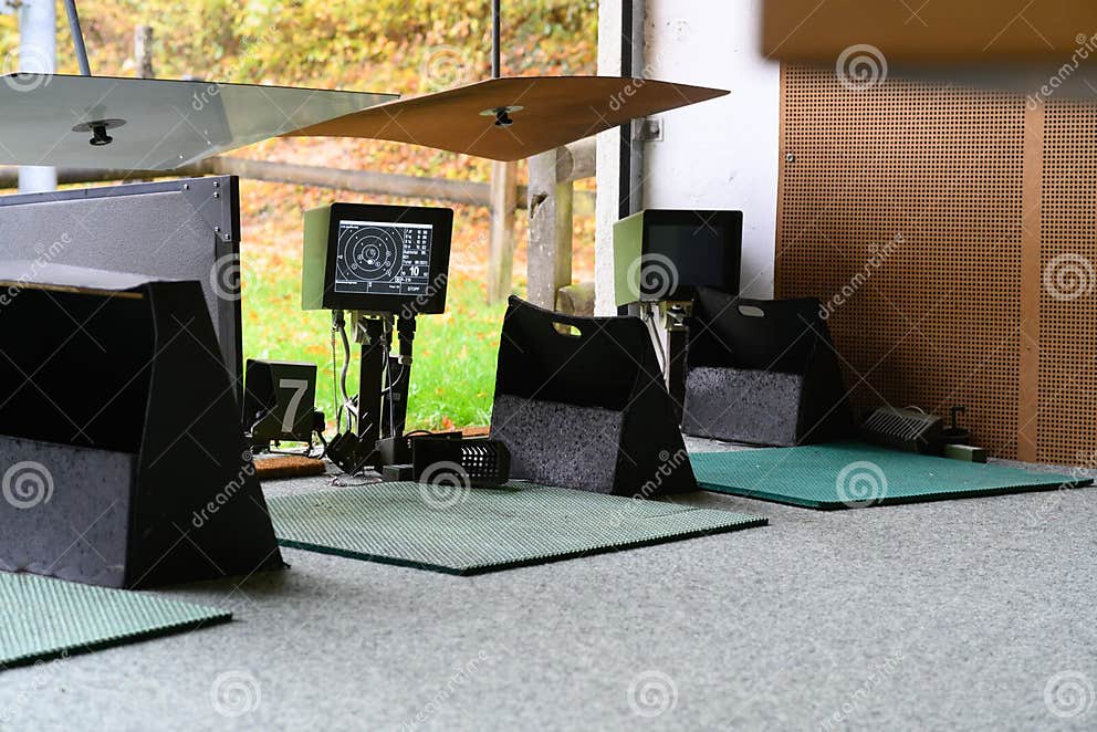 Swiss Shooting Stand with Display of Hits on A10 Targets Stock Image ...