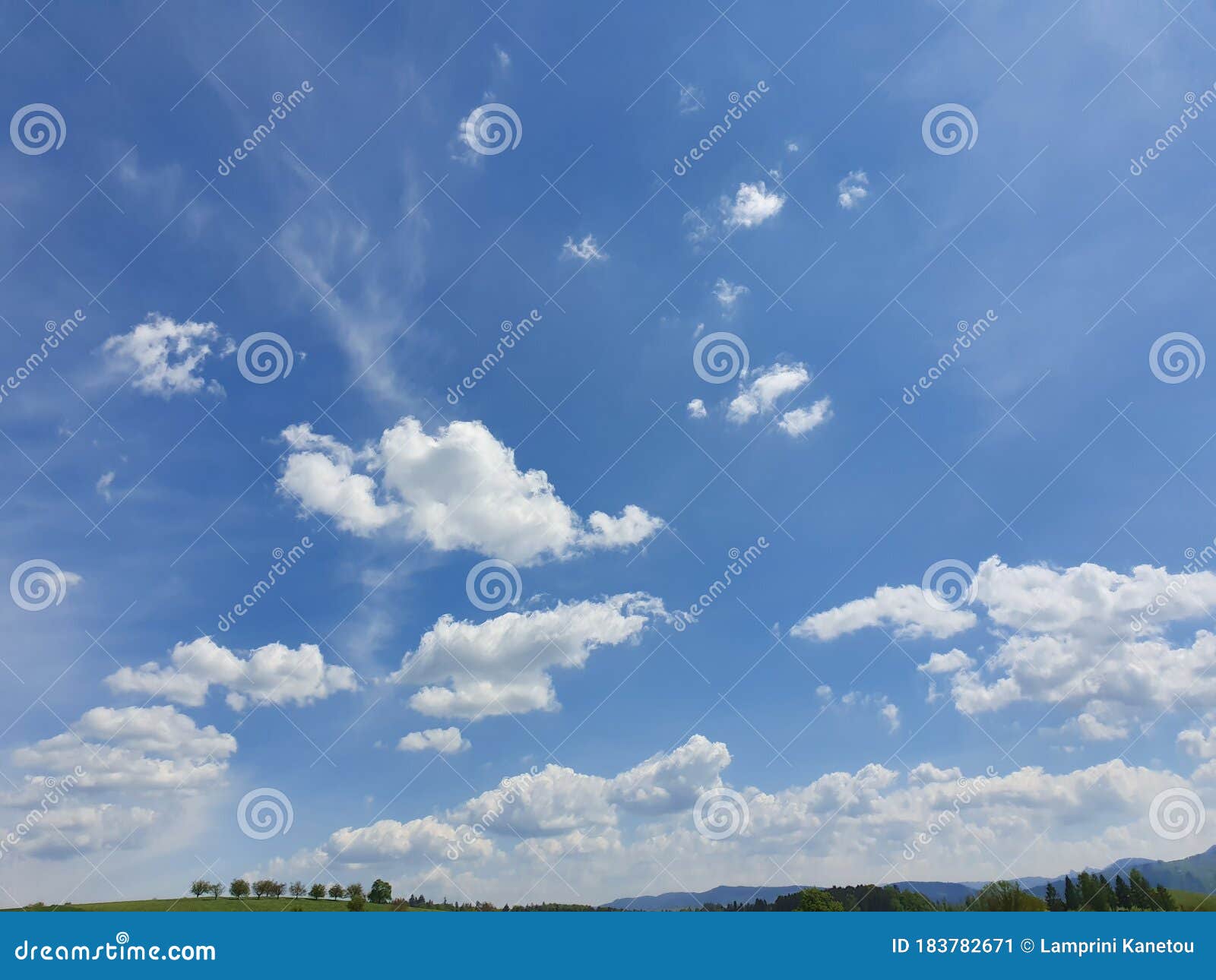 Swiss sky stock image. Image of meadow, cumulus, blue - 183782671