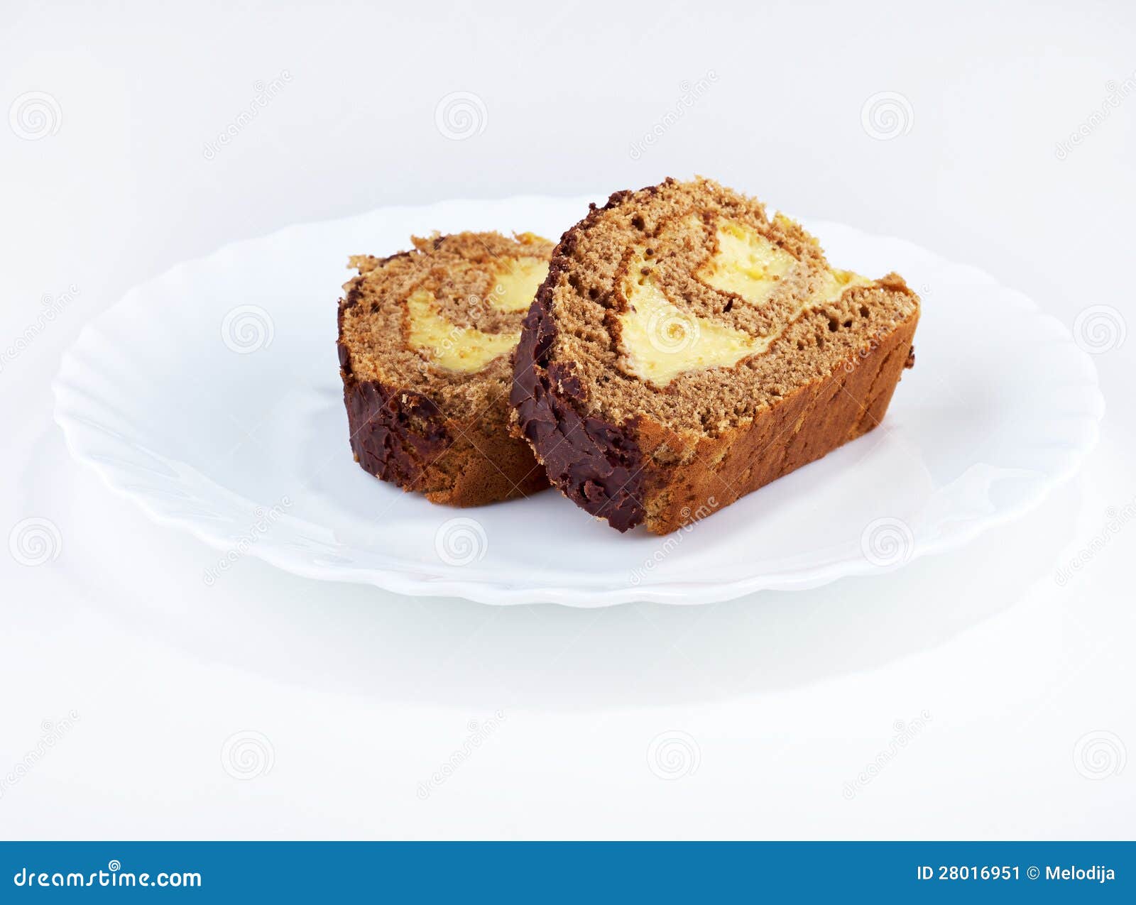 Swiss Sponge Roll with Cream Stock Image - Image of baked, roulade ...