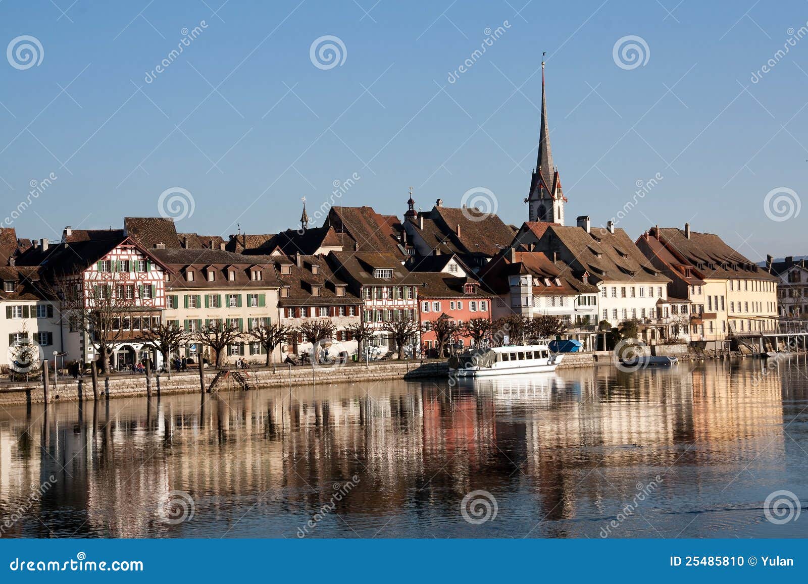 Swiss town Stein am Rhein stock photo. Image of culture - 25485810