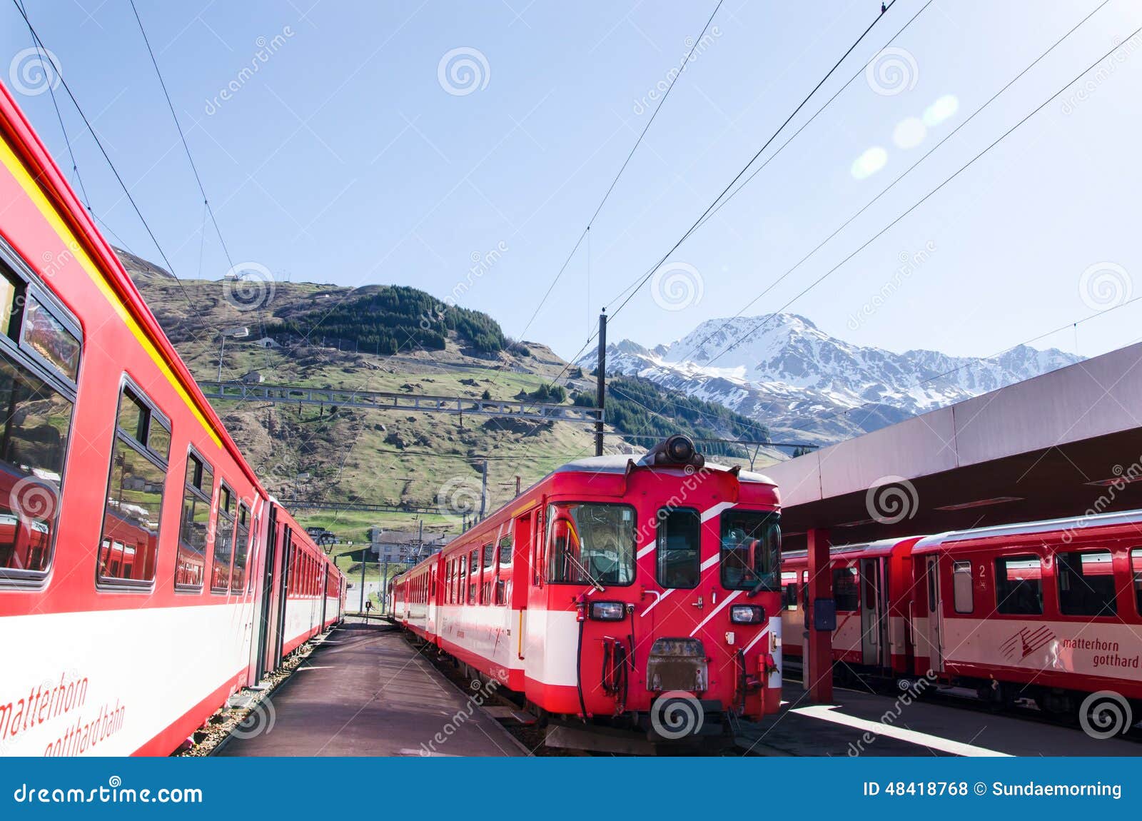 Swiss train editorial stock photo. Image of alps, mount - 48418768