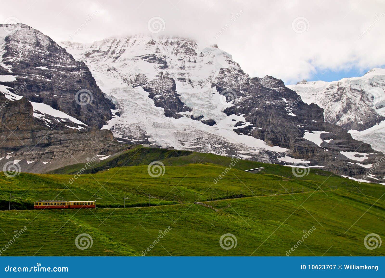 Swiss Train Climbing Up Alps Stock Image - Image of climbing, pinion ...