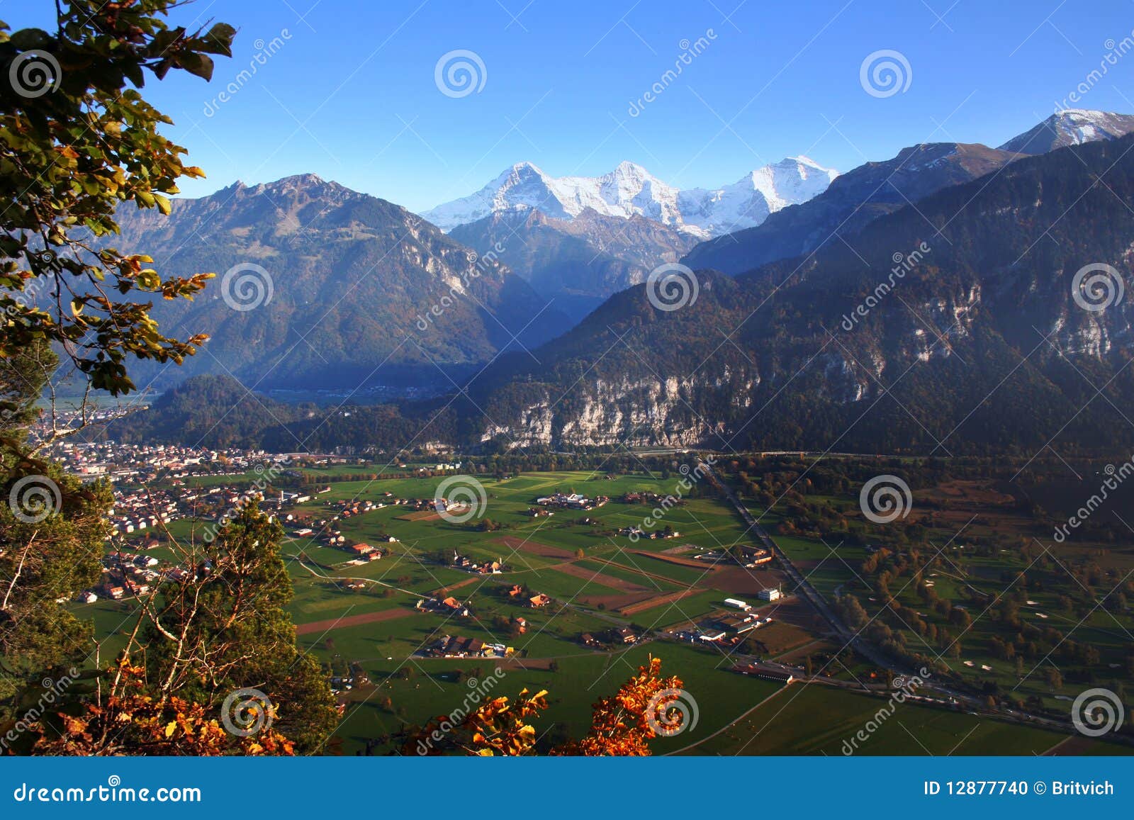 Swiss valley stock photo. Image of mountains, holiday - 12877740