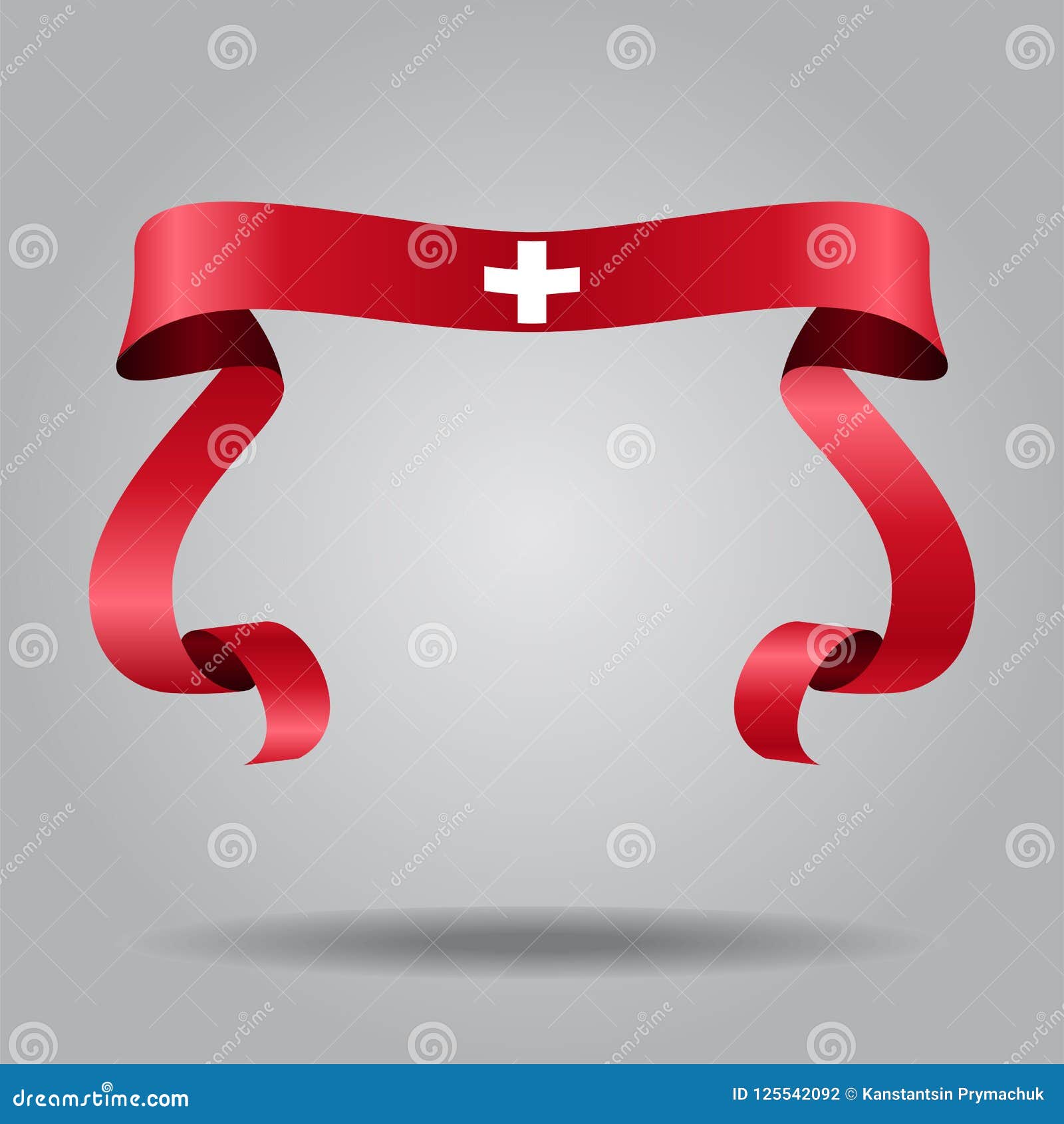 Swiss Flag Wavy Ribbon Background. Vector Illustration. Stock Vector ...