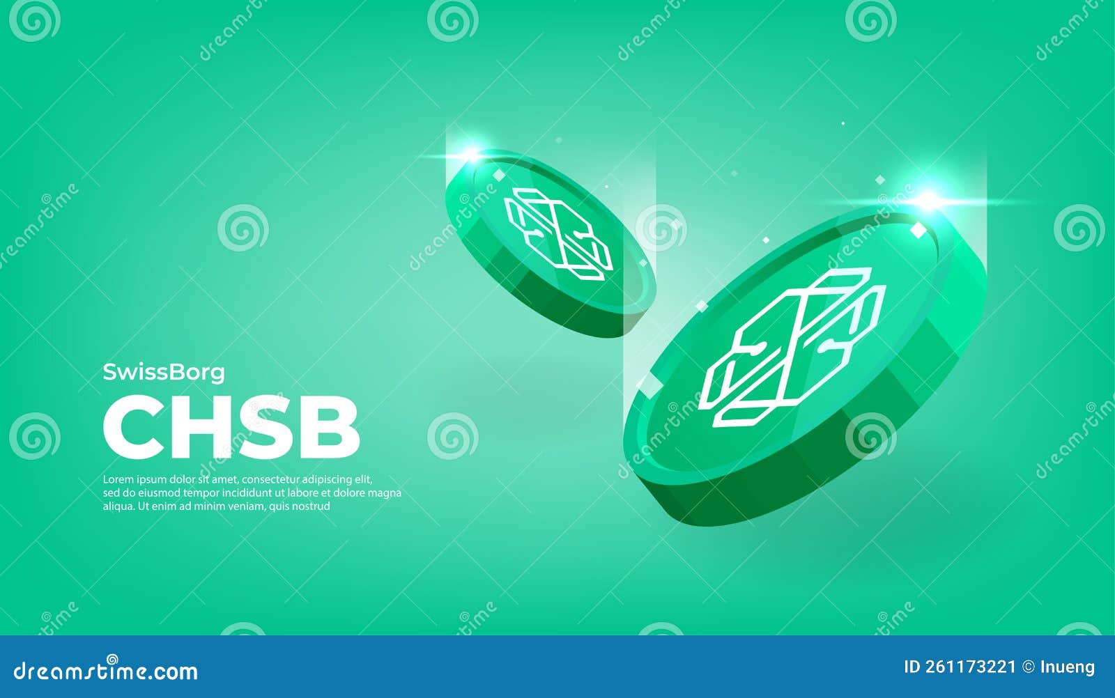 SwissBorg CHSB Coin Cryptocurrency Concept Banner Background Stock ...