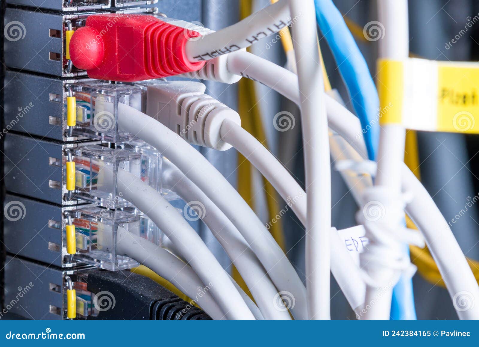Switch Board with Connected Network Cables Inside Ethernet Ports Stock ...
