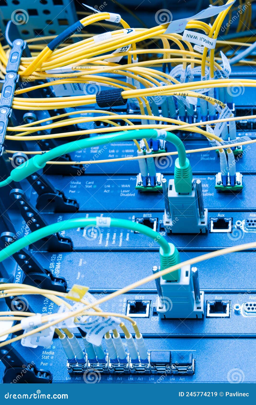 Switch Board with Connected Network Cables Stock Image - Image of ...
