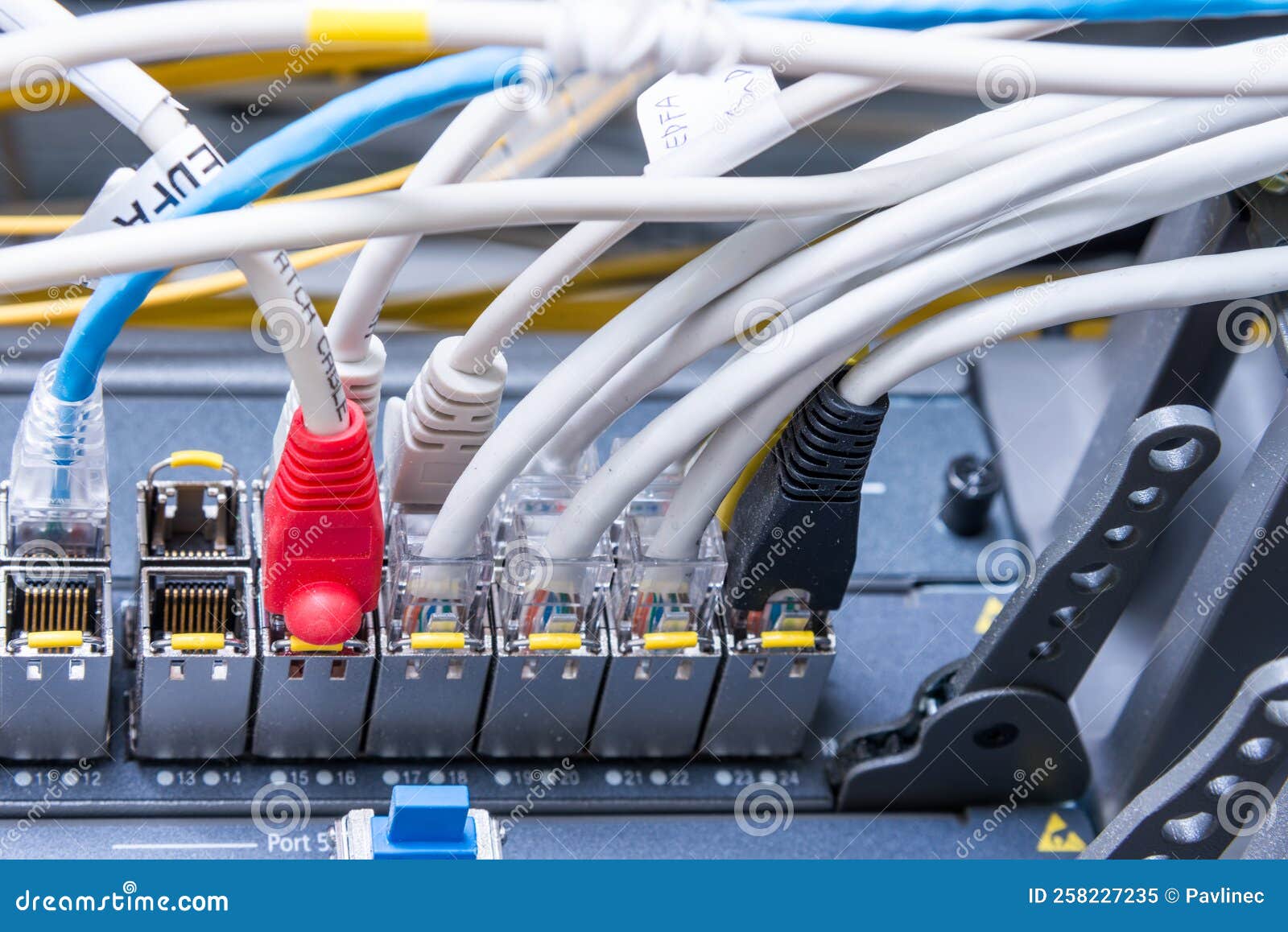 Switch Board with Connected Network Cables Stock Image - Image of ...
