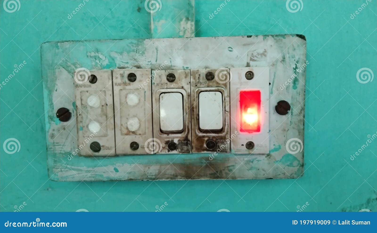 Switch Board with Indicator Stock Image - Image of switch, light: 197919009
