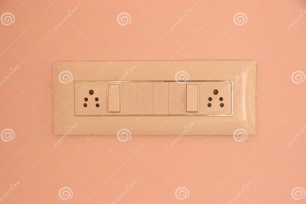 Switch Board with Plug Sockets Stock Photo - Image of switches, panel ...
