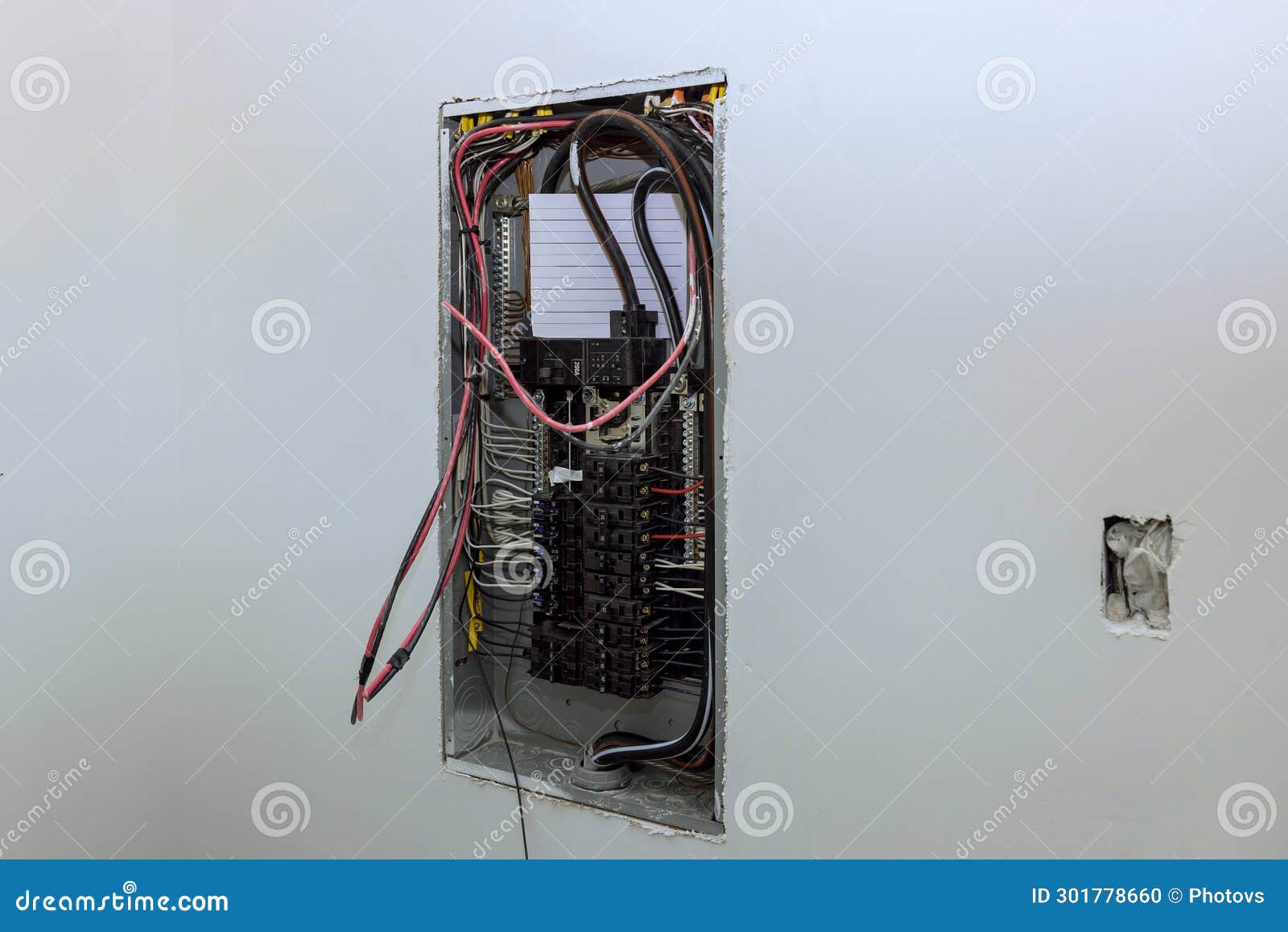 Switch Box for Electrical Power Control Mounted on Wooden Frame Beams a ...