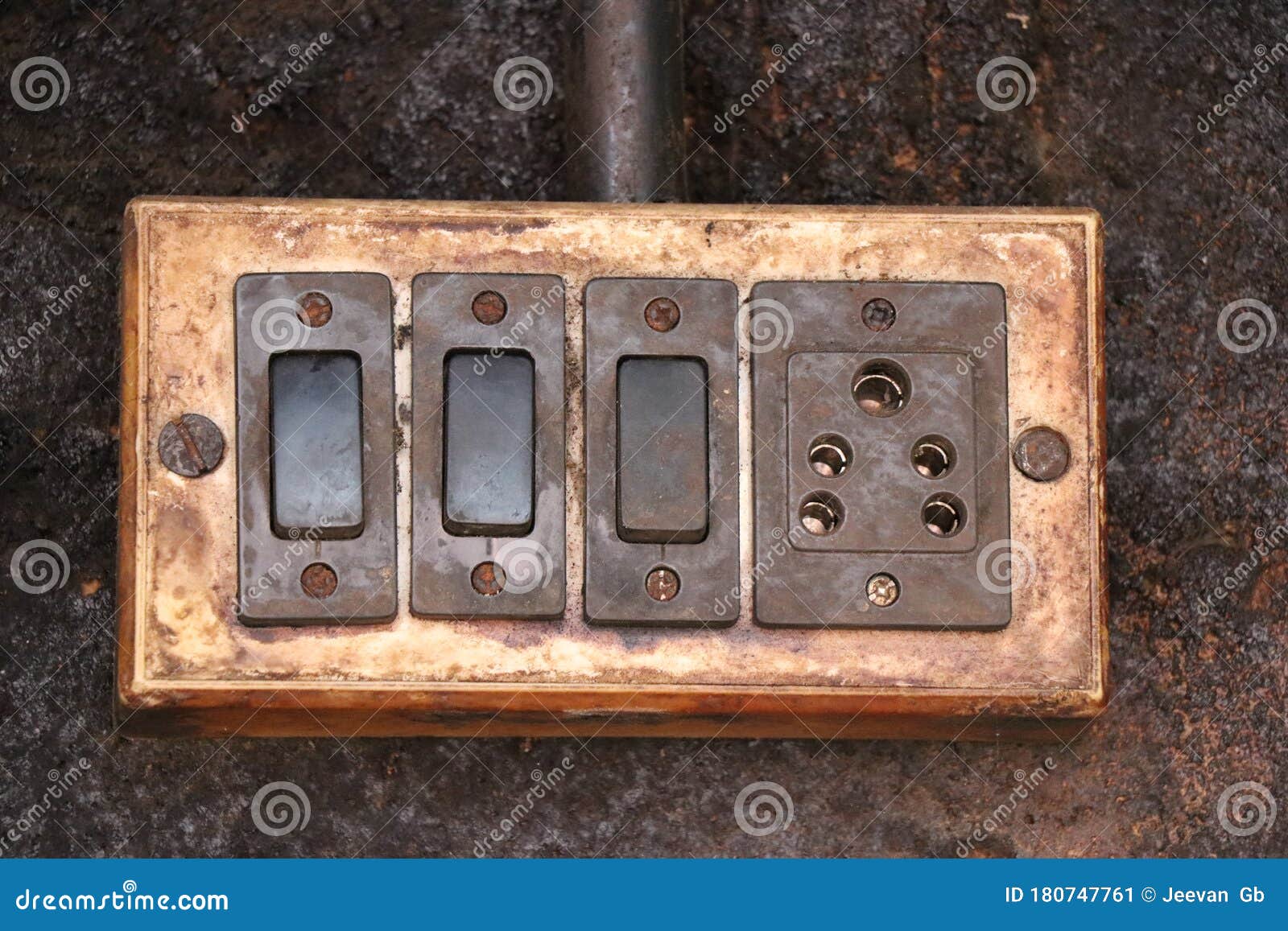 Switch Box Which is Very Old and Dirty Stock Image - Image of switch ...