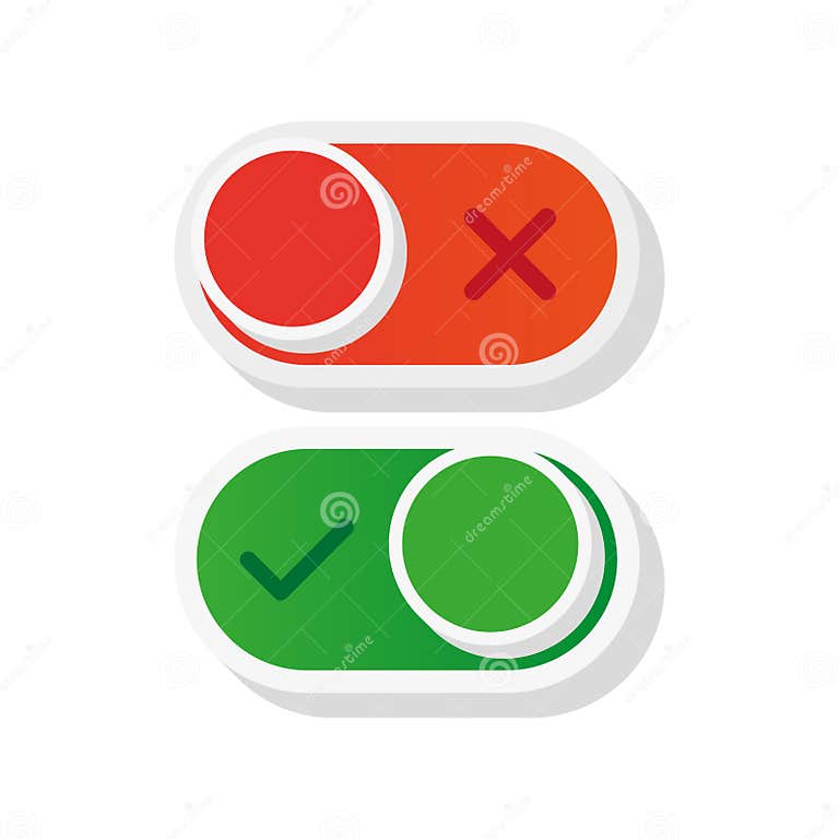 Switch Button. Red Green White. Mobile Interface Icon. Symbol Set ...