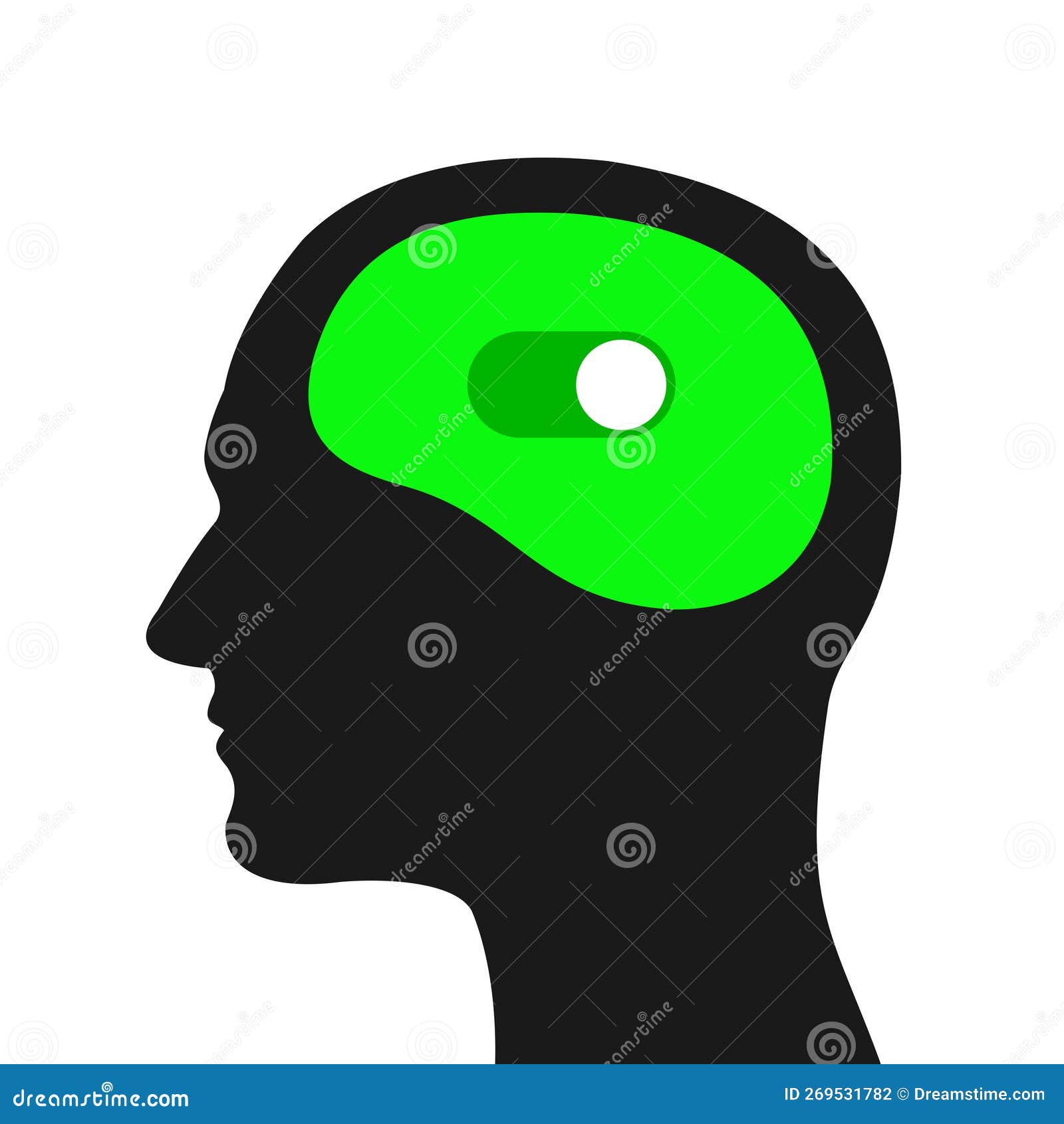 Switch Button To Turn on Brain Activity. Active Mental, Intellectual ...