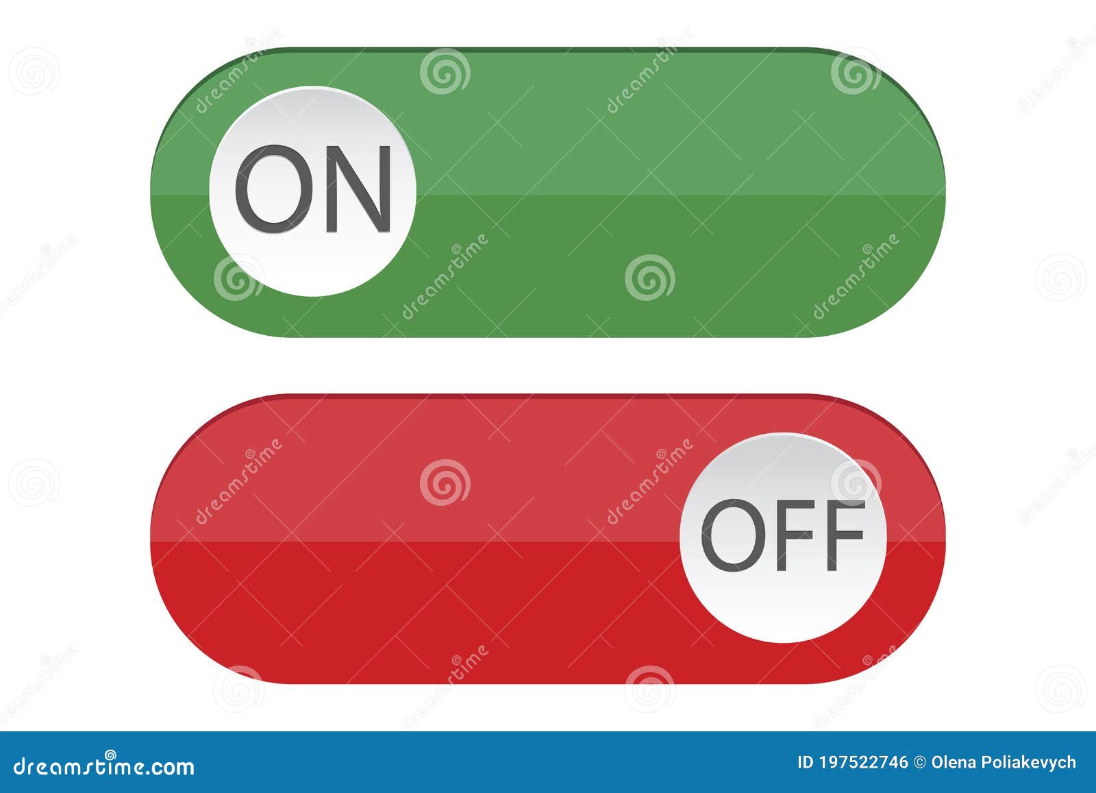 Switch Buttons. Lines Turn on and Off. Control Sliders Stock Vector ...