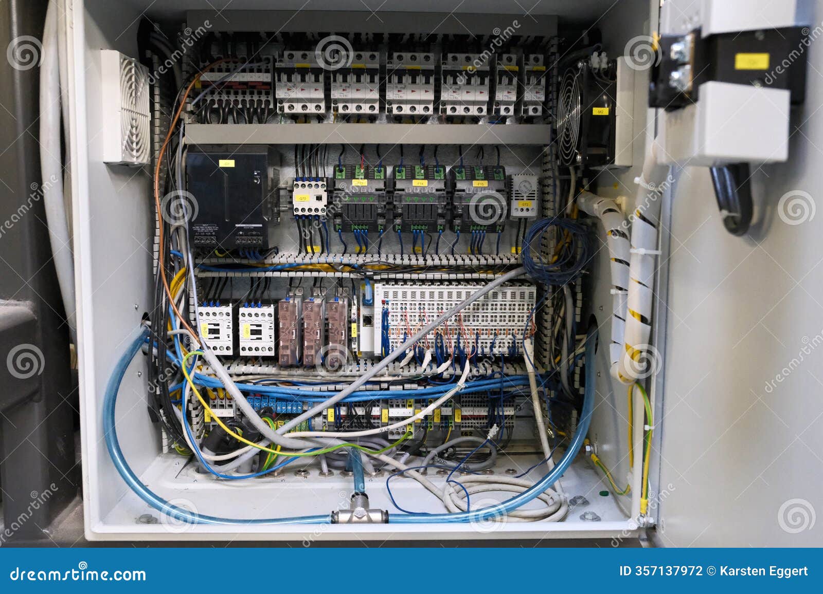 In a Switch Cabinet with Fuses, Frequency Converters and Terminal ...