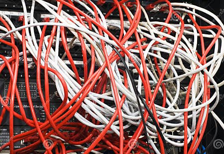 Switch and cables stock image. Image of data, plug, cable - 3973365