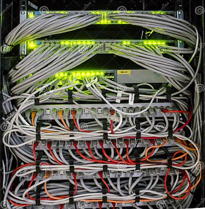 Switch and Cables - Network Stock Image - Image of fiber, cables: 36197567