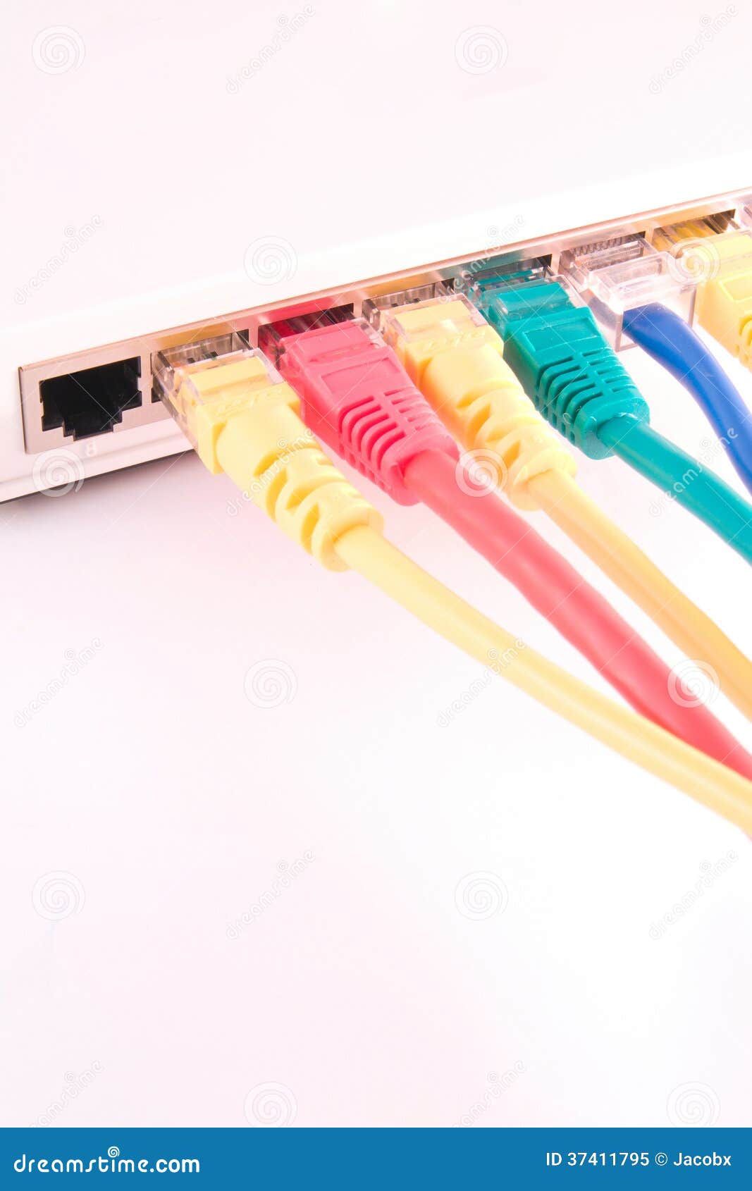 Switch with Connected Cables Stock Image - Image of network, cable ...