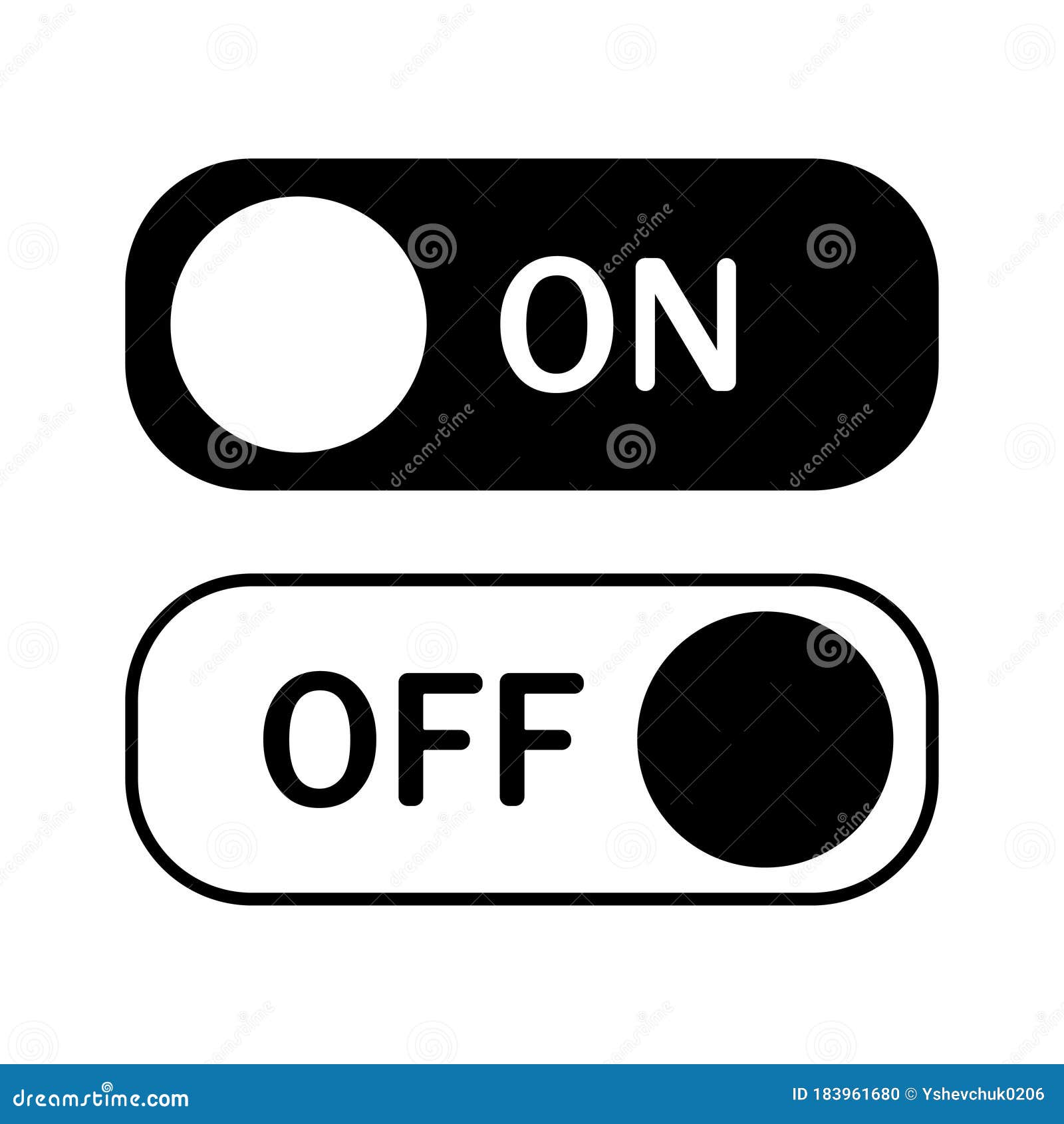 Switch Control on and Off. Toggle Switch Icons. Turning on or Off ...