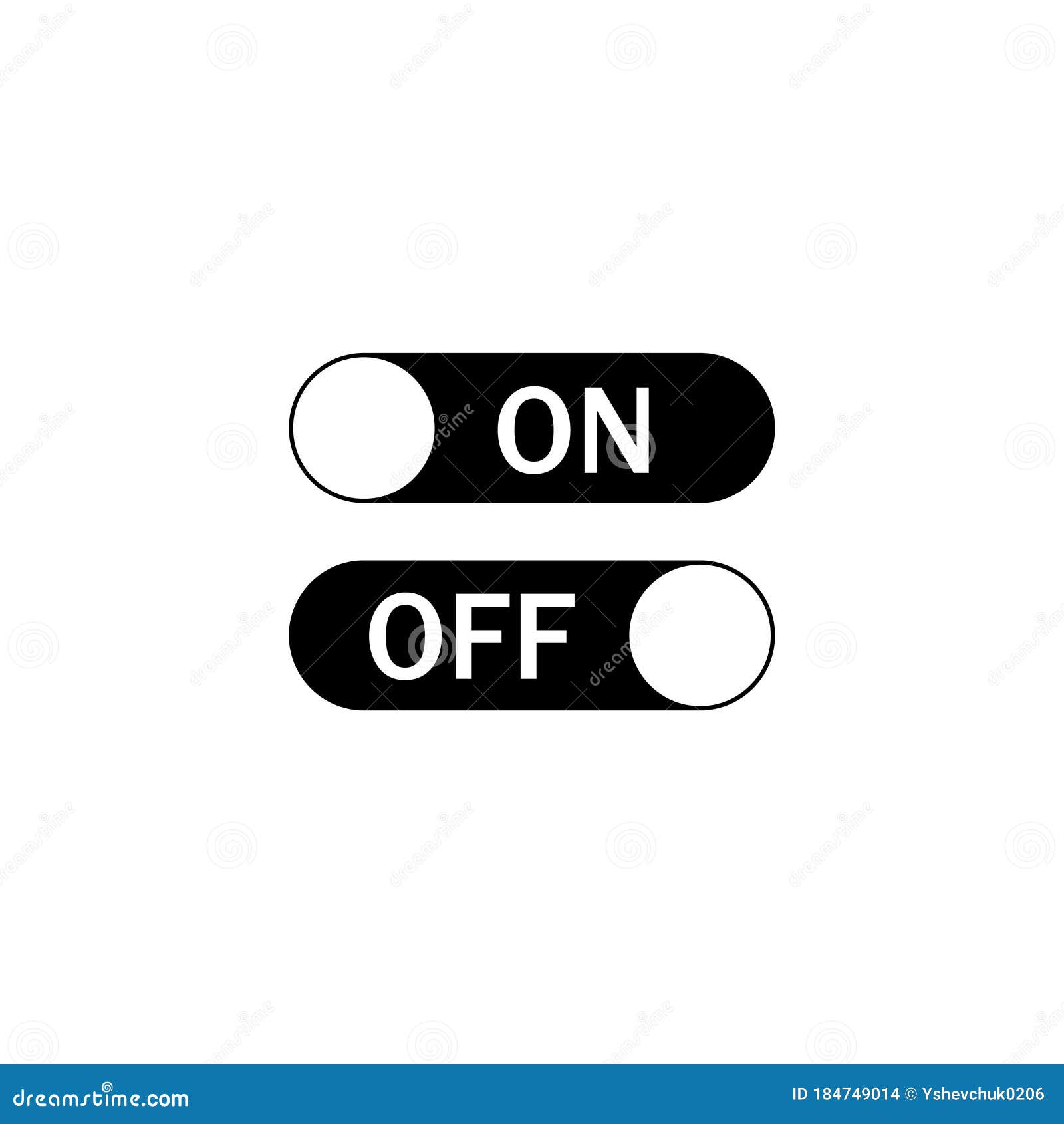 Switch Control on and Off. Toggle Switch Icons. Turning on or Off ...
