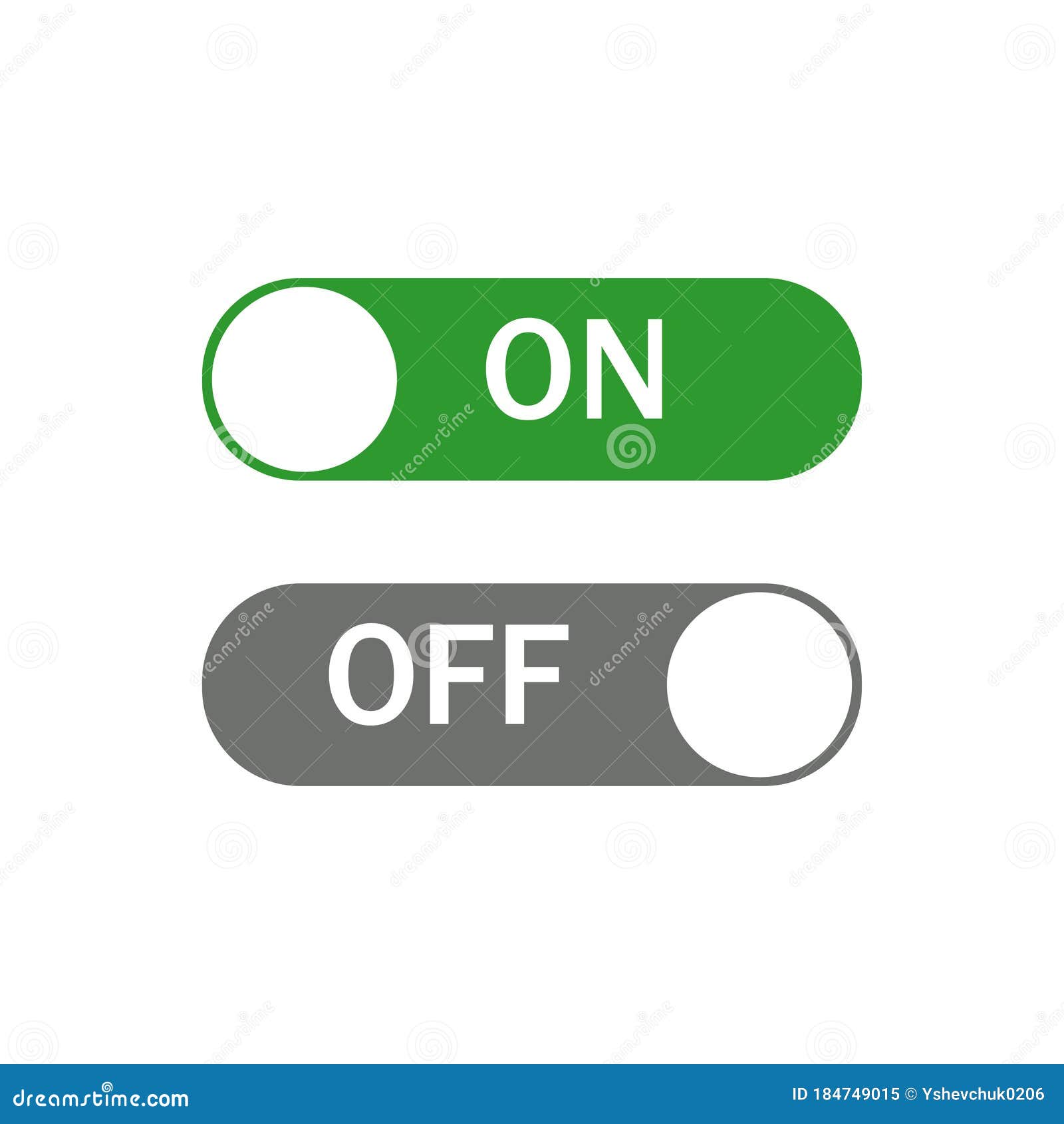 Switch Control on and Off. Toggle Switch Icons. Turning on or Off ...