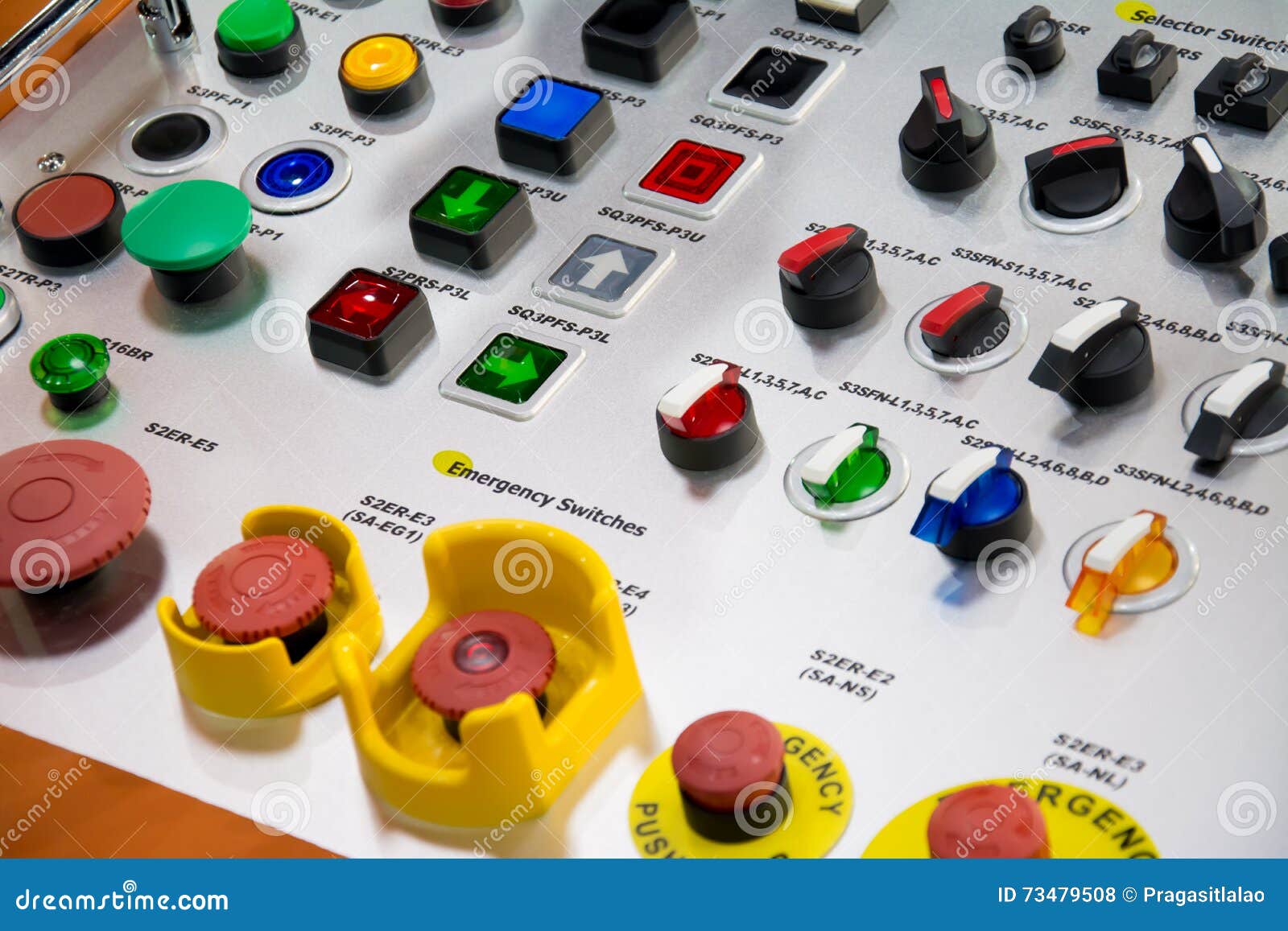 Switch Control Panel with Many Bottom in Factory Stock Photo - Image of ...
